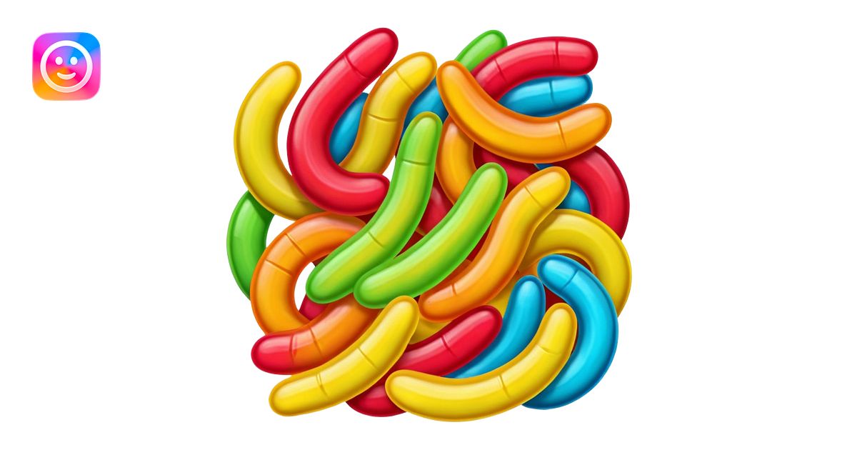 gummy worms candy, not a real worm emoji | AI Emoji Generator