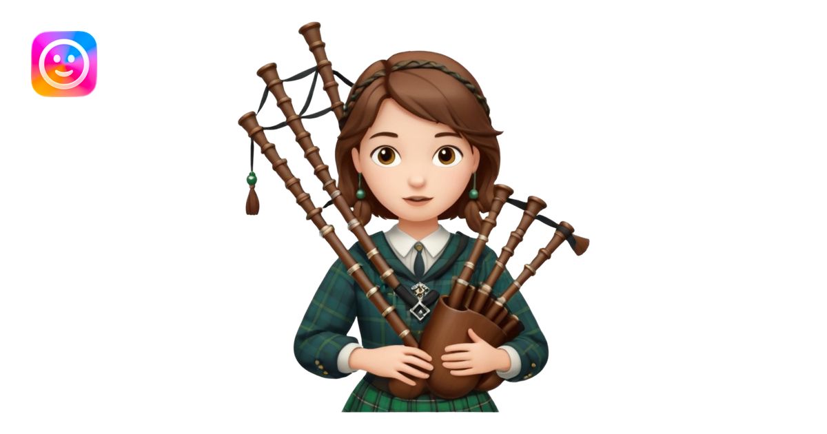 scotch girl playing bagpipe emoji | AI Emoji Generator
