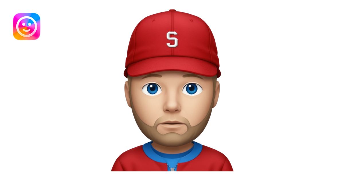 Fred Durst with dark blonde hair, blue eyes, red outfit and cap emoji ...