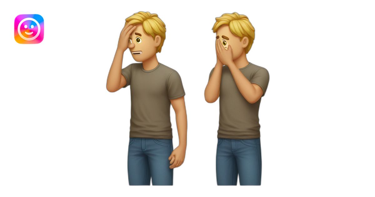 Guy facepalming and flipping off emoji | AI Emoji Generator