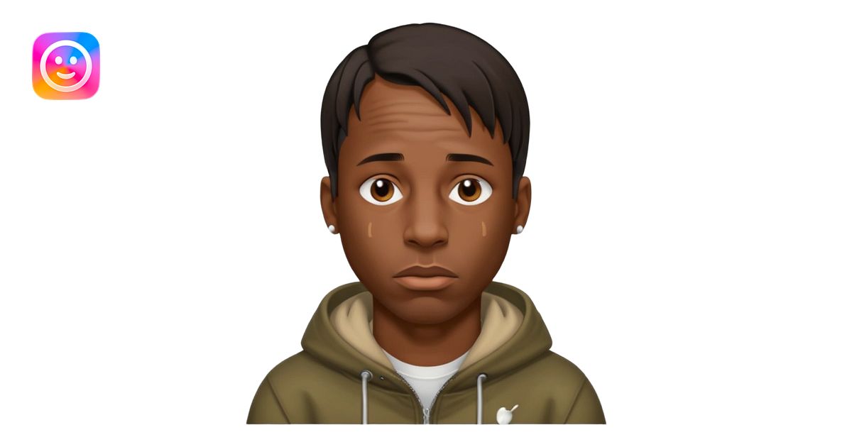 Create an iOS-style emoji of travis scott. Neutral facial expression ...