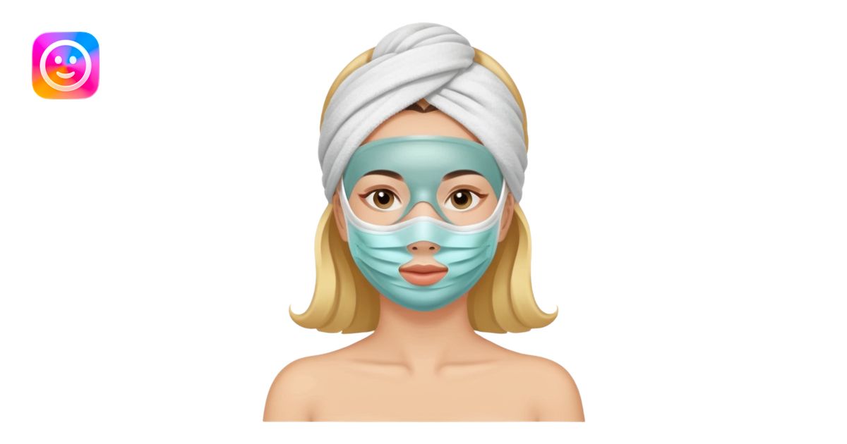 Lady with face mask spa beauty full face relaxing emoji | AI Emoji ...