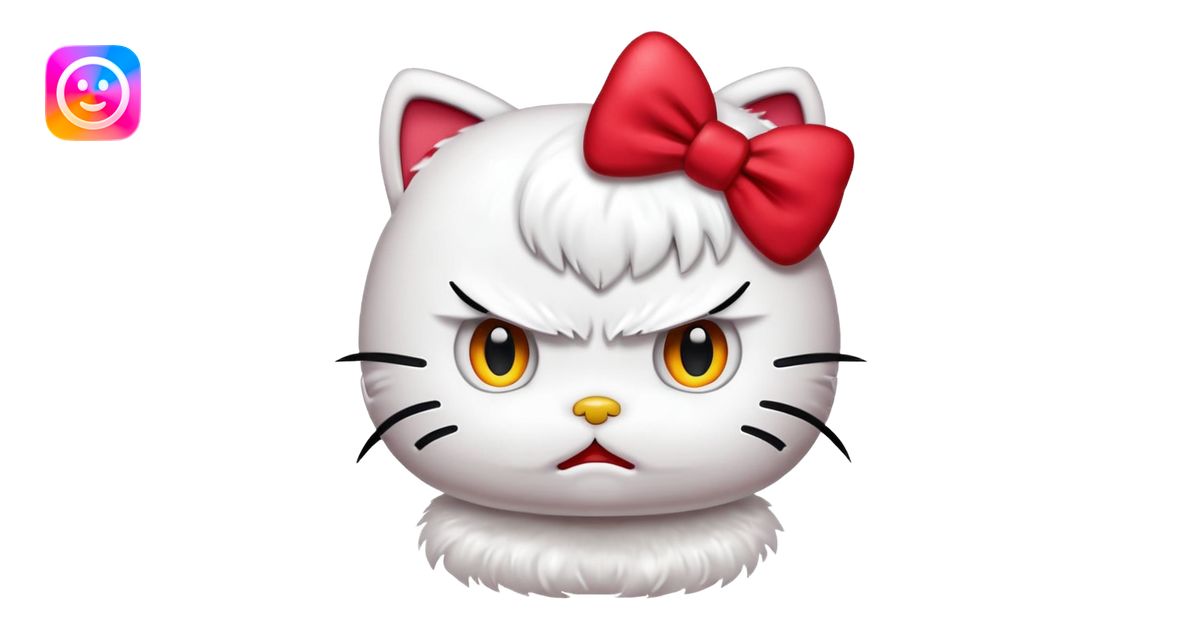 Angry hello kitty emoji | AI Emoji Generator