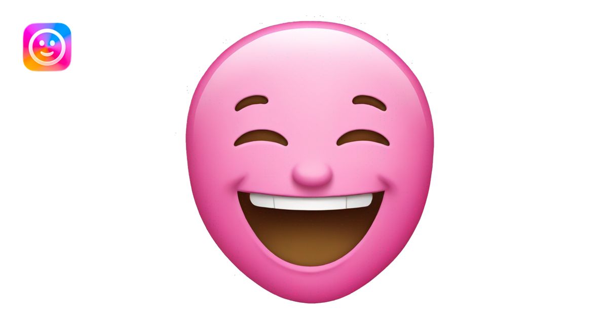 Pink laughing face emoji | AI Emoji Generator