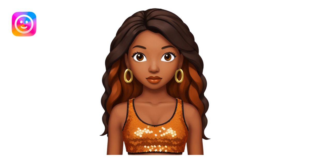 Brandy Norwood with long dark brown hair, sequin burnt orange crop top ...