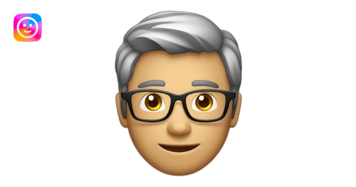 Hombre joven guapo inteligente con gafas y musculoso emoji | AI Emoji ...