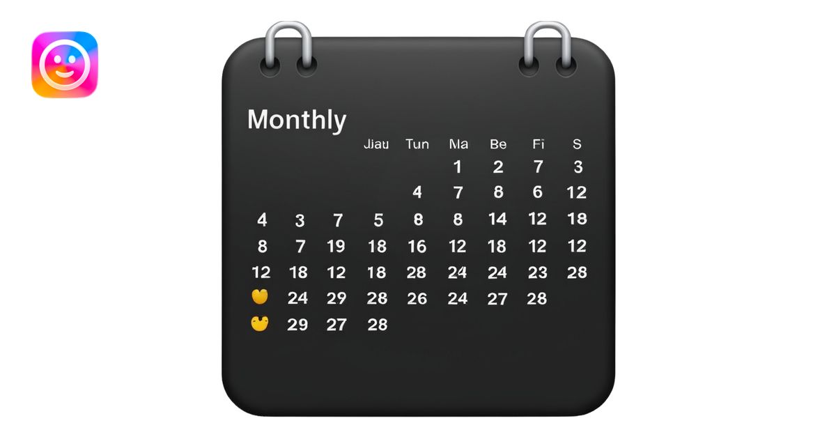 payment schedule — a black matte calendar minimum details emoji | AI ...