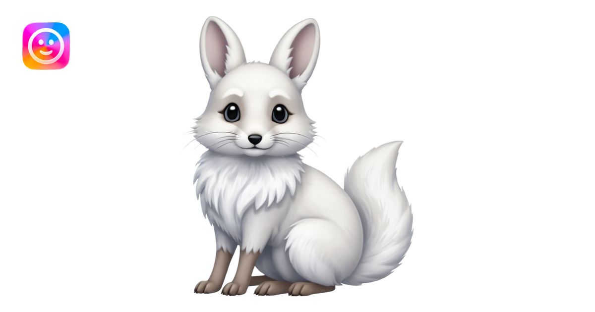 Ermine-Snowshoe-Hare-Arctic-Fox-fusion-hybrid emoji | AI Emoji Generator