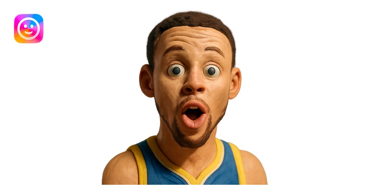 Stephen Curry without a beard, expressive face illustration | AI Emoji ...