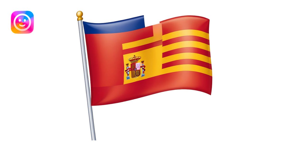 flag with À letter overlay, background blending Spain and France flag ...