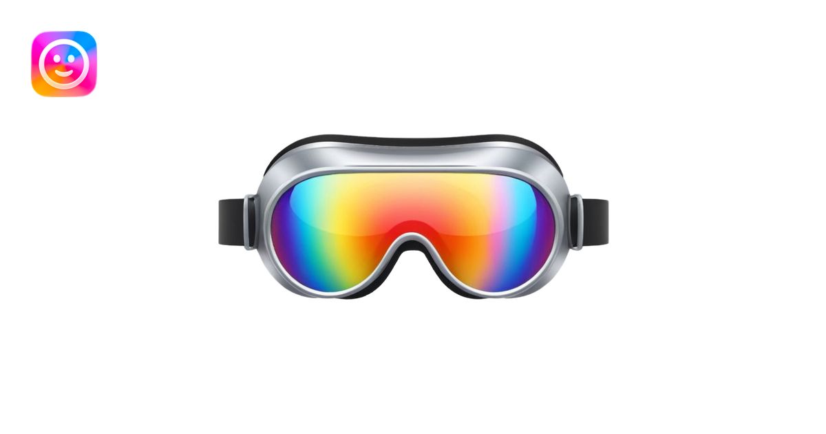 silver simulation rainbow visor goggles emoji | AI Emoji Generator