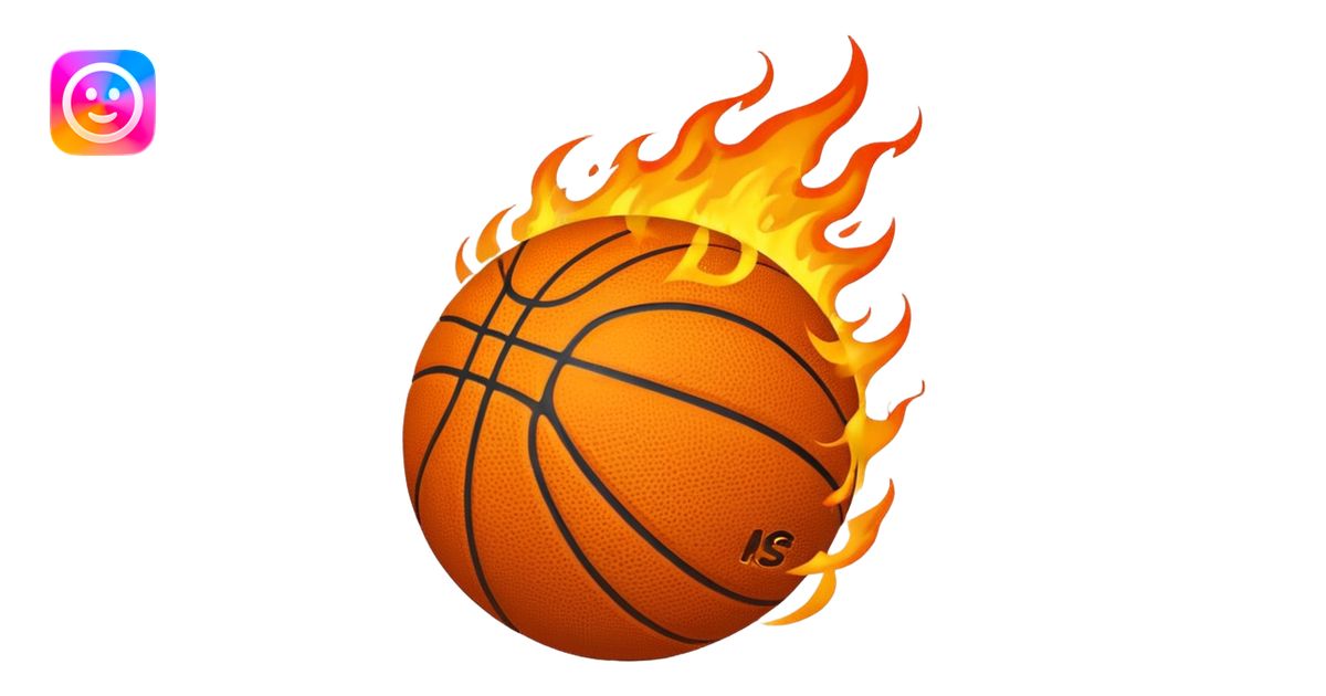 a flaming basketball emoji | AI Emoji Generator