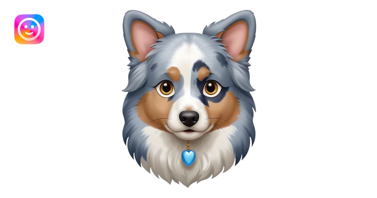 Blue merle Australian Shepherd emoji | AI Emoji Generator