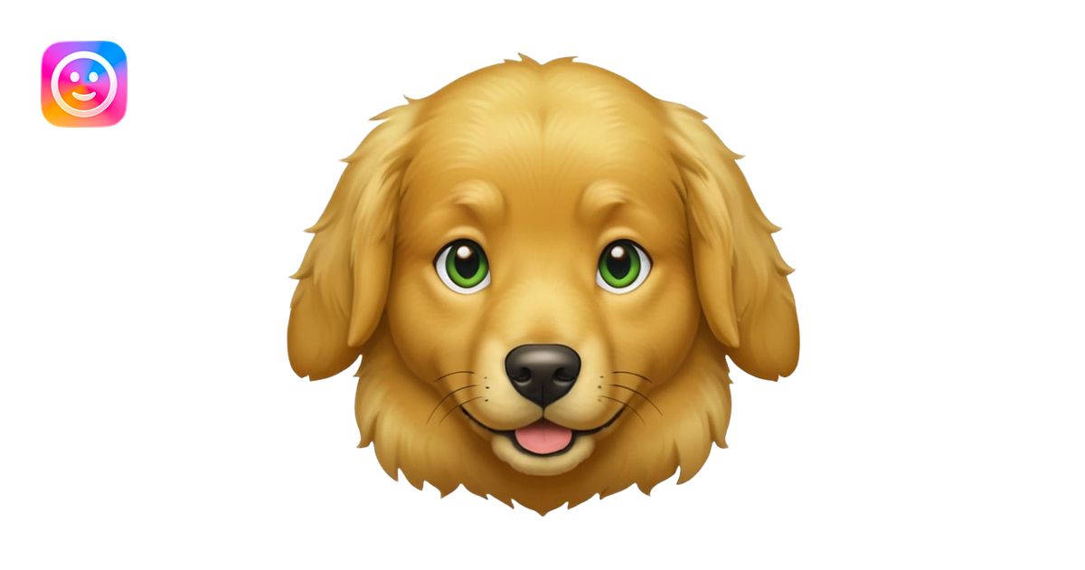 green dog extra furry golden retriever emoji | AI Emoji Generator