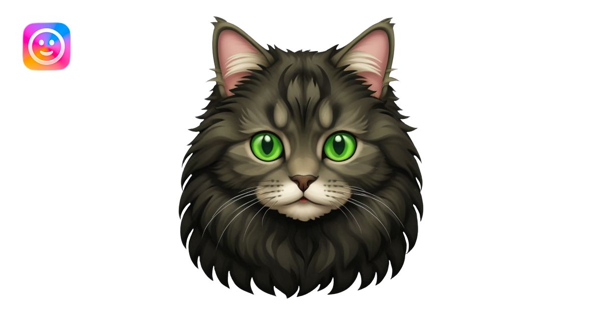 Black Mainecoon cat emoji | AI Emoji Generator