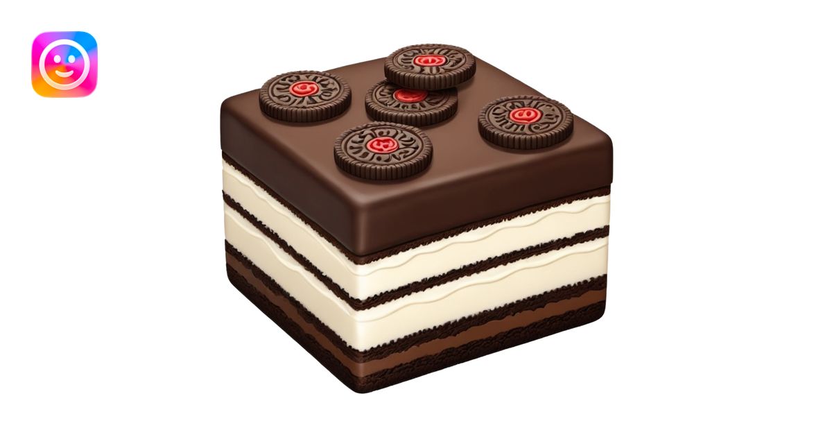 oreo cake square shape slim layer emoji | AI Emoji Generator