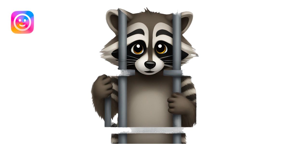 raccoon in jail emoji | AI Emoji Generator