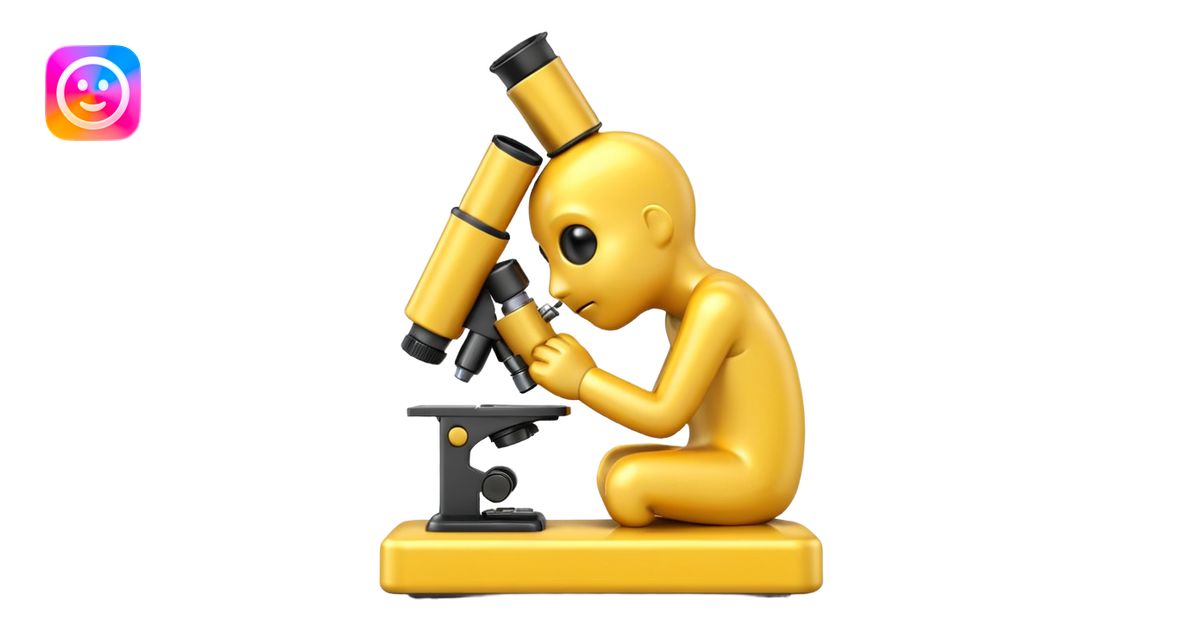 Make a thinking emoji along with a microscope. emoji | AI Emoji Generator