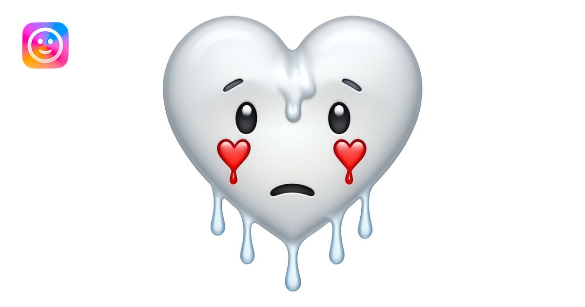 The heatbroken emoji in white with sticky white liquid Ozzing out of it ...