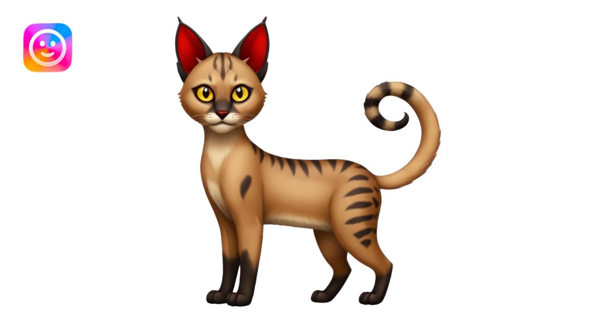 Gothic exotic Red and black and edgy and cute shiny Fantasy-Siamese ...