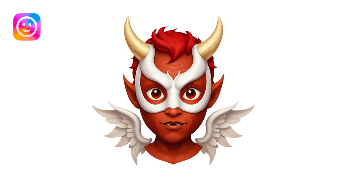 Devil wearing angel mask emoji | AI Emoji Generator