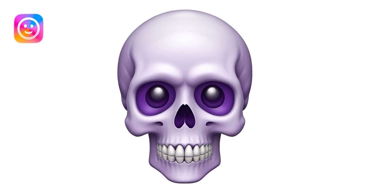 Purple and White Skull emoji | AI Emoji Generator