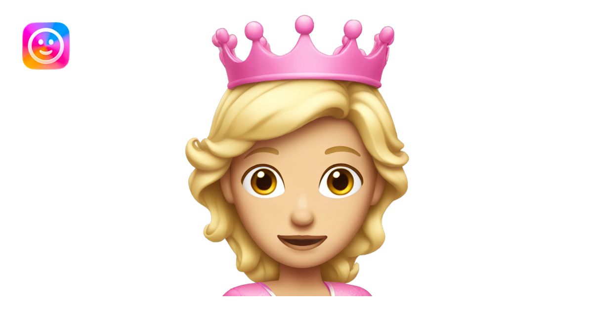 Blond Princess with pink crown emoji | AI Emoji Generator