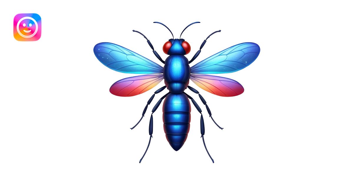 glitter red and blue firefly emoji | AI Emoji Generator