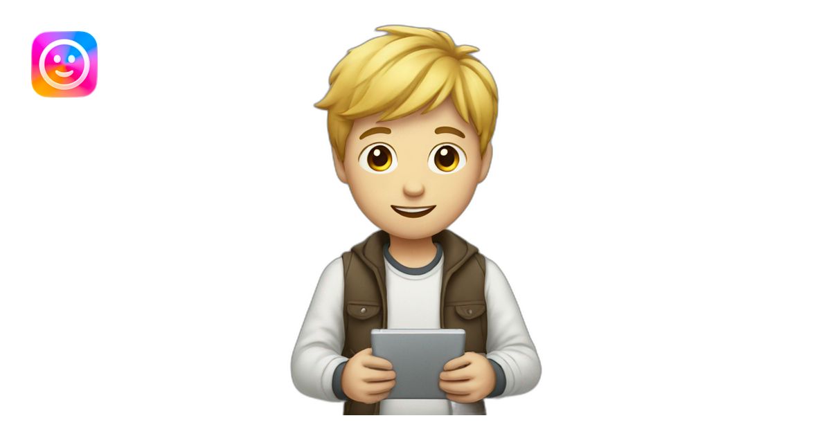 boy with tablet emoji | AI Emoji Generator