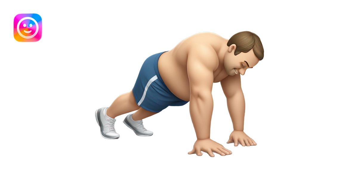 fat white guy doing push ups emoji | AI Emoji Generator