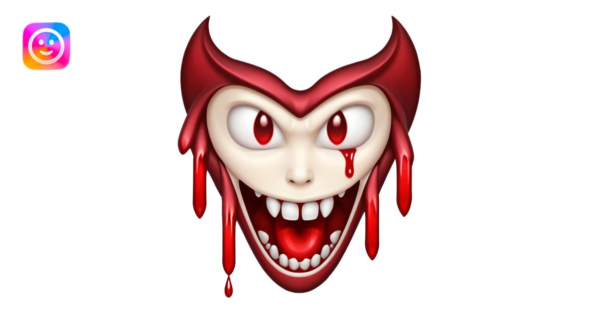 Vampire fangs dripping blood just the teeth emoji | AI Emoji Generator