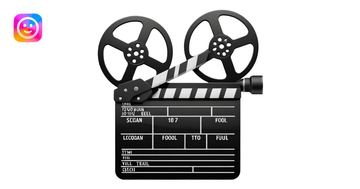clapperboard with film reel emoji | AI Emoji Generator