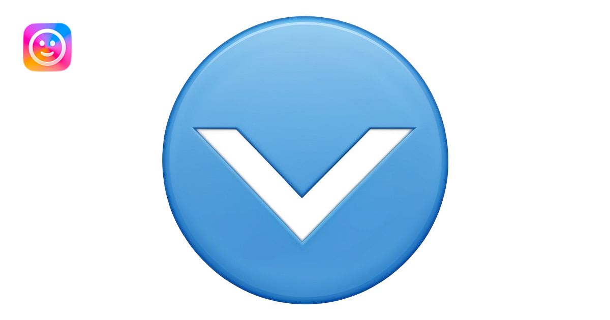 A blue circle with sharp edges outside the circle and a while tick ...