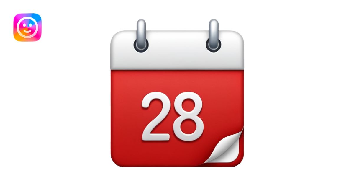 calendar with number 28 red top emoji | AI Emoji Generator