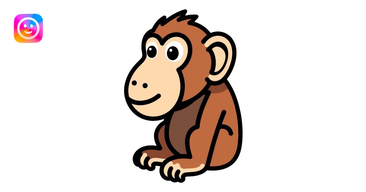 proboscis monkey with its distinctive large nose icon | AI Emoji Generator