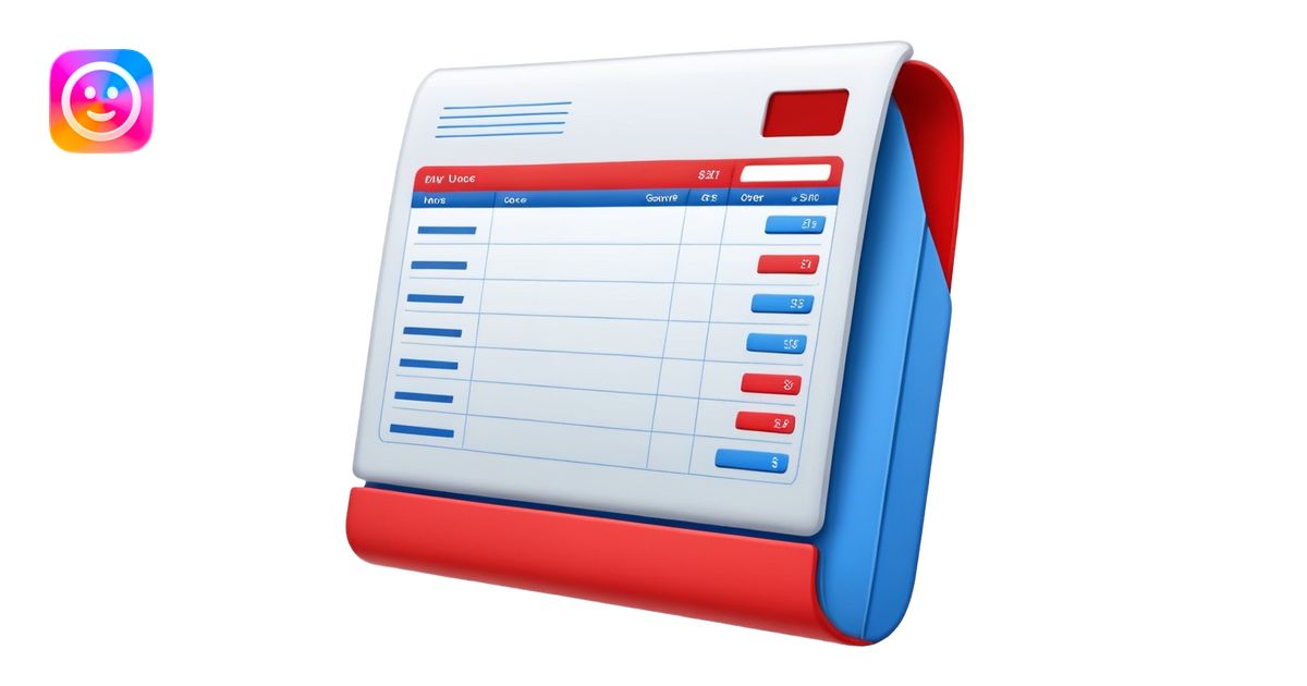 fast invoice generator red blue emoji | AI Emoji Generator