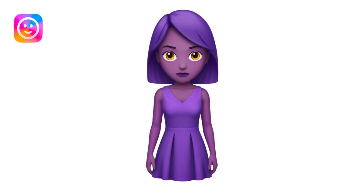 emoji of a racially ambiguous woman, who looks serious. no skin color ...