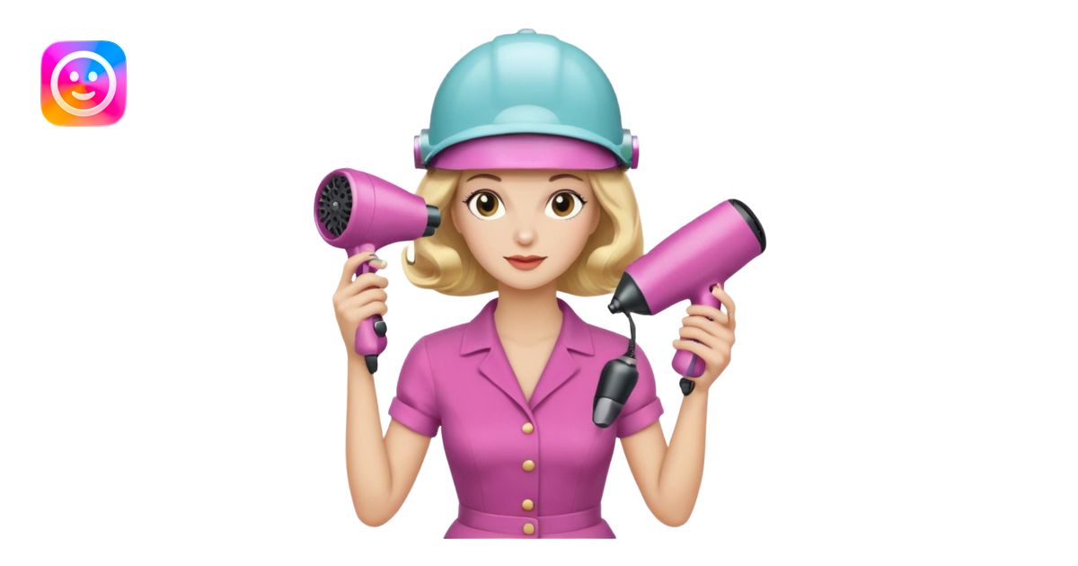 Emoji de mujer con casco secador, pelo recogido, rulos y leyendo ...
