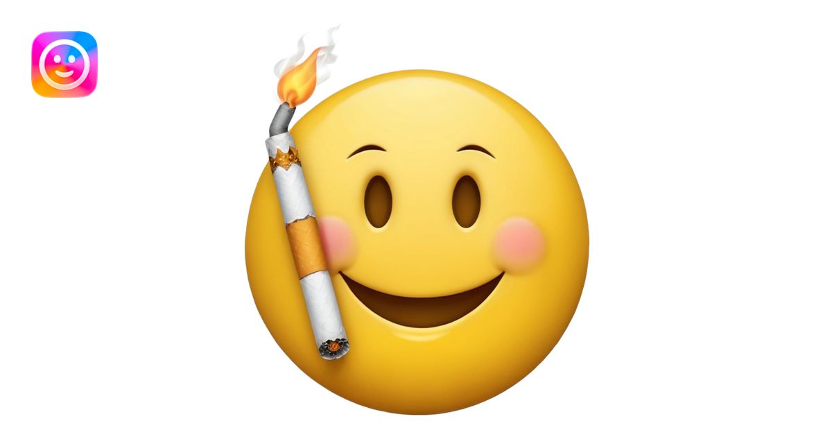 Smiley face with a cigarette emoji | AI Emoji Generator