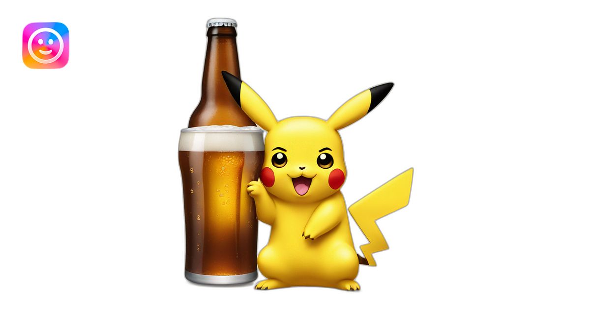 pikachu drink a beer emoji | AI Emoji Generator