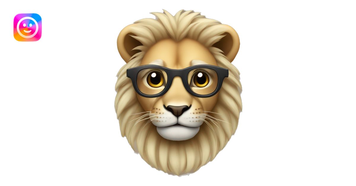 Animal Leon con lentes emoji | AI Emoji Generator