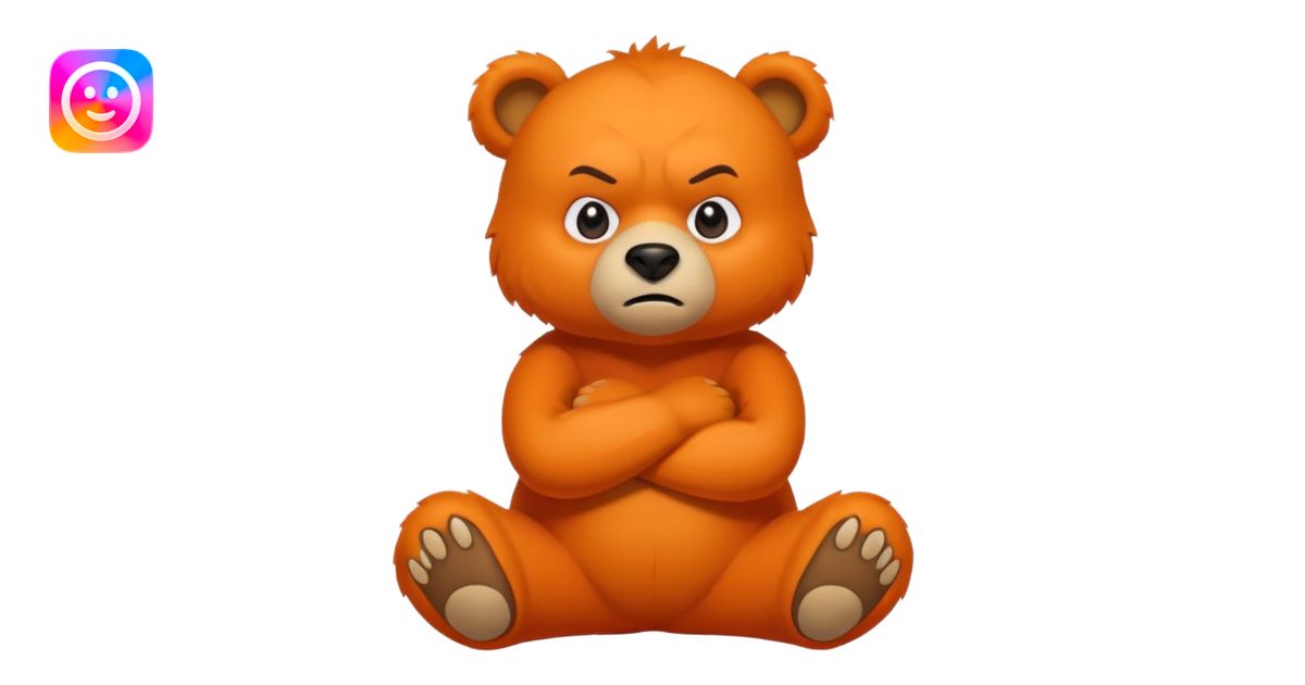 Create a orange friendly bear, make him look like from a kid cartoon ...