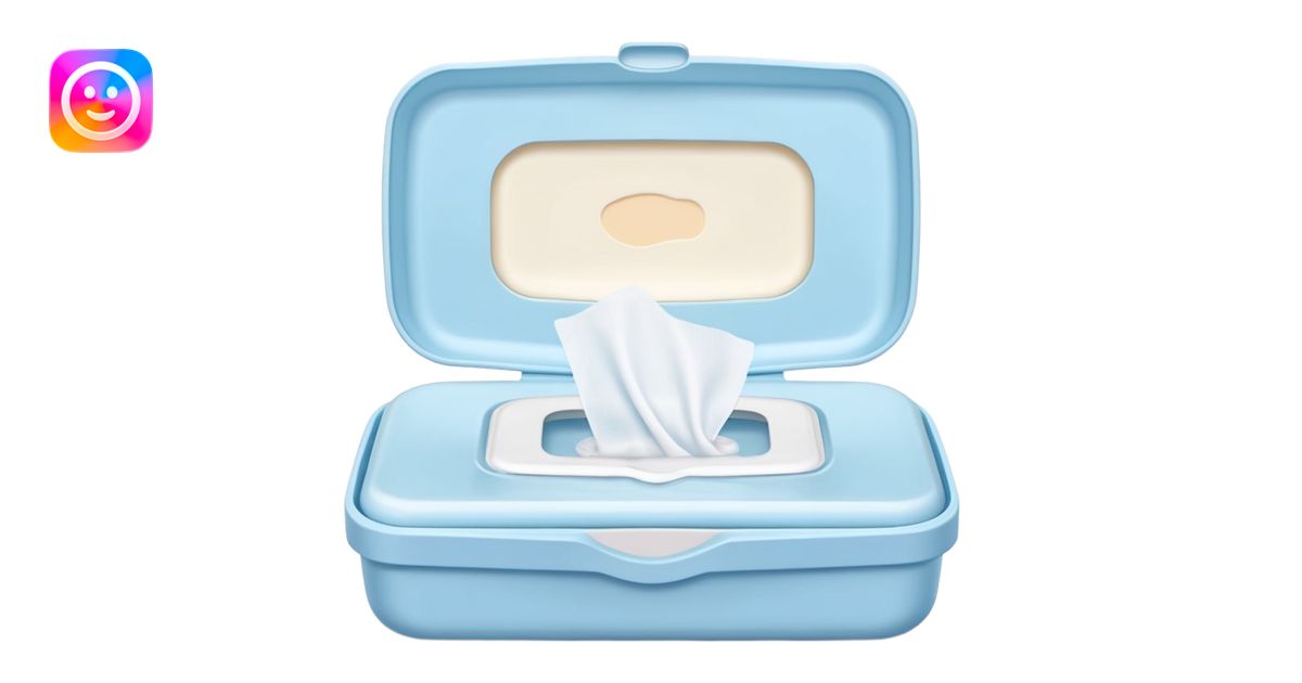 soft rectangular pack of baby wipes, slightly puffed, semi-open plastic ...