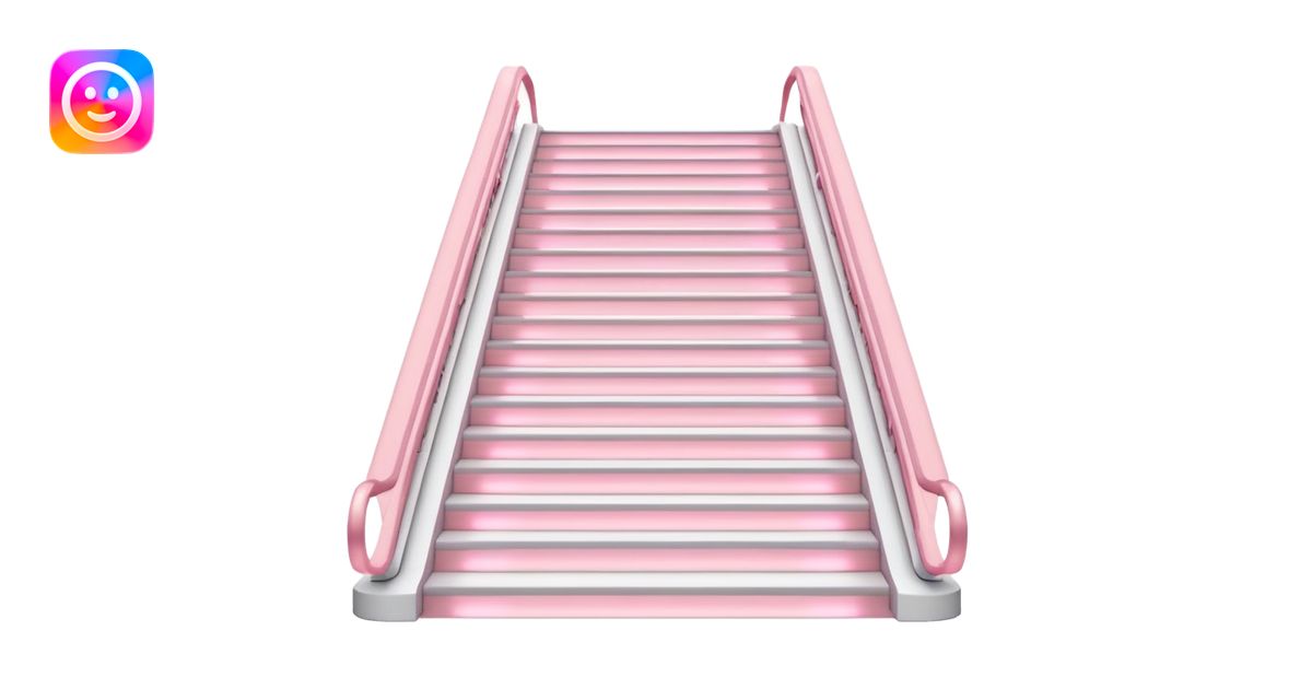 White stair master with pastel pink LED details, minimal backdrop emoji ...