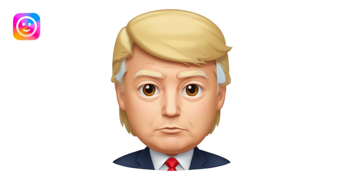 Donald Trump, simple icon or emoji style, neutral expression, minimal ...