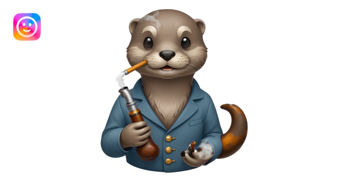 a otter smoking weed surrounded by fumes emoji | AI Emoji Generator