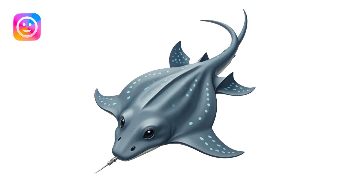 Stingray – Flat ray with long whip tail emoji | AI Emoji Generator
