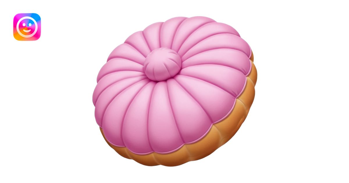 Pink concha bread inflatable sculpture emoji | AI Emoji Generator