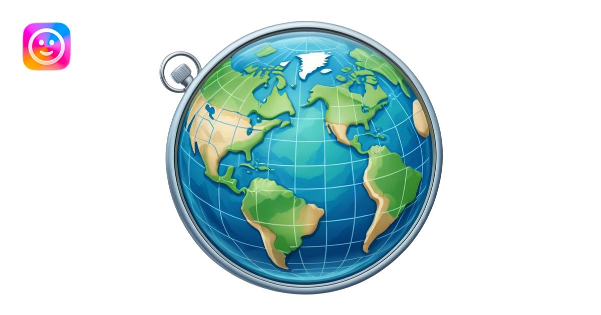 an icon featuring an earth with attitude and longitude lines, a ...