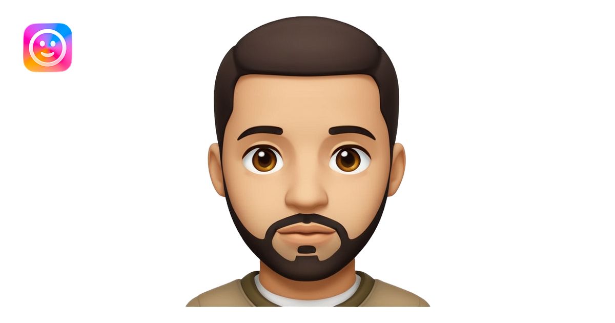 Create an iOS-style emoji of deake. Neutral facial expression, no ...
